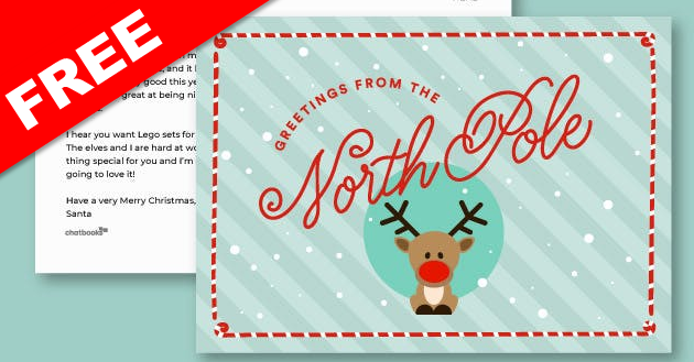 FREE Personalized Mailed Postcard from Santa