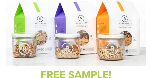FREE Pack of Real Made Overnight Oats