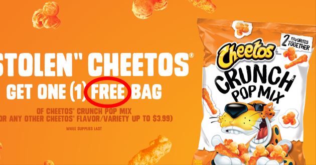 FREE Bags Of Cheetos Crunch Pop Mix
