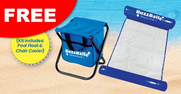 FREE BuzzBallz Cooler Chairs & Pool Floats