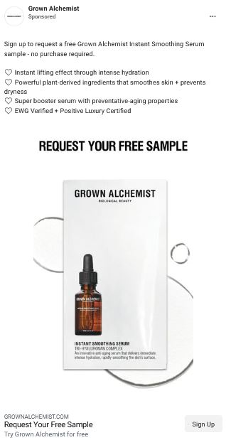 FREE Grown Alchemist Cream Cleanser Sample & Smoothing Serum Sample