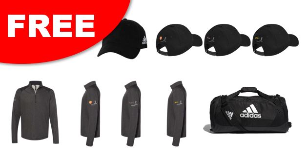 FREE Adidas Jackets, Hats, T-Shirts, Bags & More