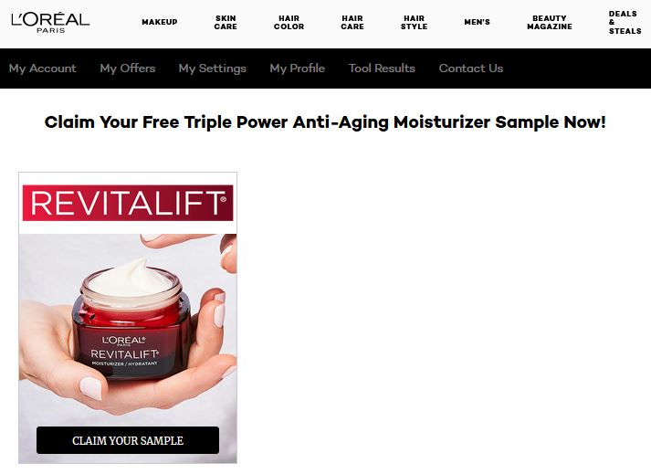 FREE L’Oreal Triple Power Anti-Aging Moisturizer Sample