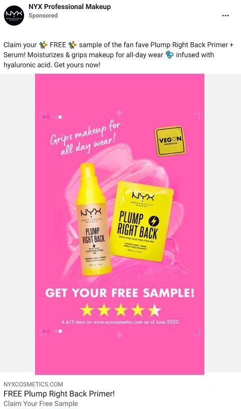 FREE NYX Plump Right Back Primer + Serum Sample