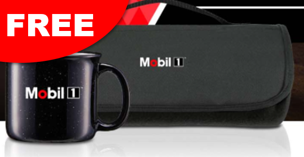 FREE Mobil 1 Blanket and Ceramic Camping Mug