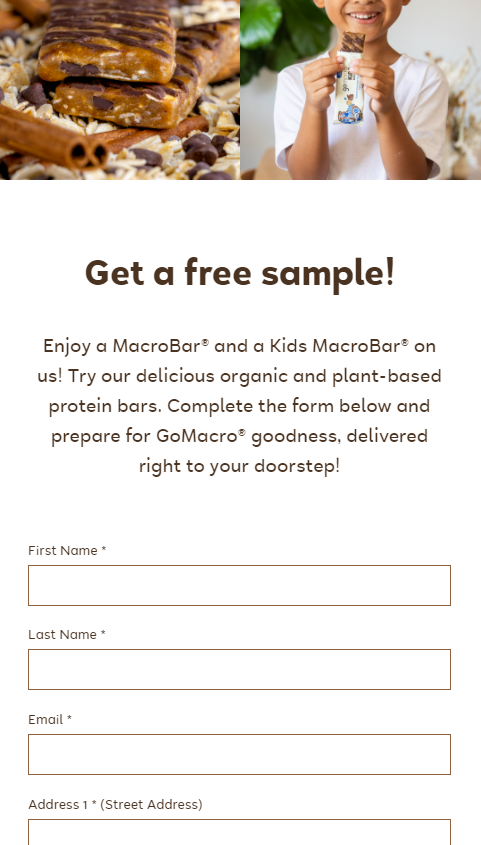 2 FREE MacroBar Plant-Based Protein Bars