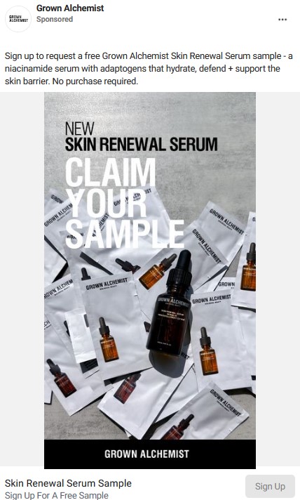 FREE Grown Alchemist Skin Renewal Serum Sample
