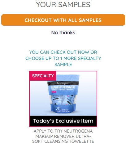 FREE Neutrogena Makeup Remover Ultra-soft Cleansing Towelettes
