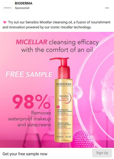 FREE Bioderma Sensibio Micellar Cleansing Oil Sample