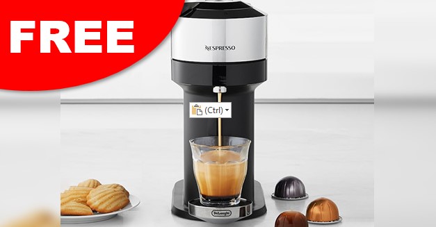FREE Nespresso Vertuo Next Deluxe Coffee And Espresso Machine