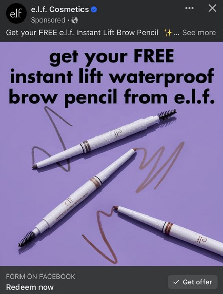 FREE e.l.f. Cosmetics Instant Lift Brow Pencil