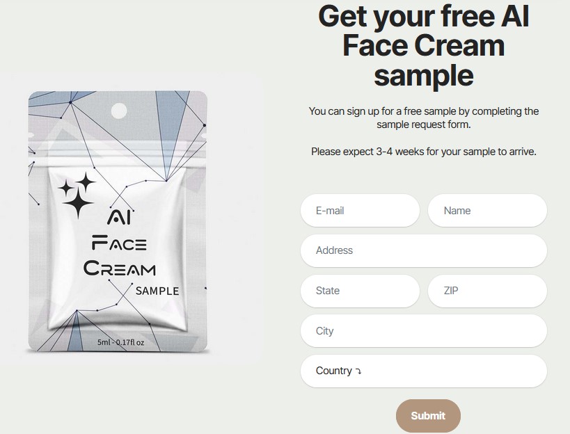 FREE AI Face Cream Sample