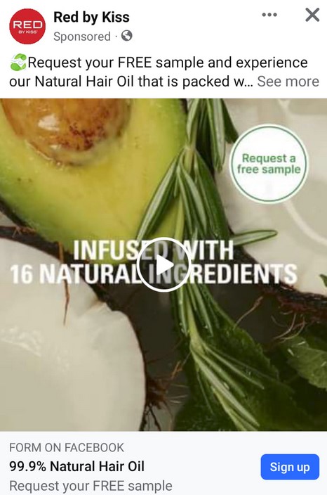 FREE Red By Kiss Hair Oil Sample