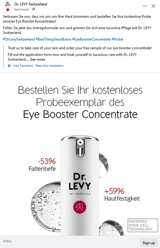 FREE Dr Levy Eye Booster Concentrate Sample