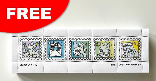 FREE National Letter Writing Month Mini-Sheet of Stamps