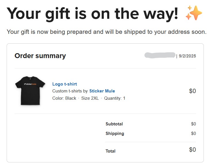 FREE T-Shirt With FREE Shipping from Sticker Mule
